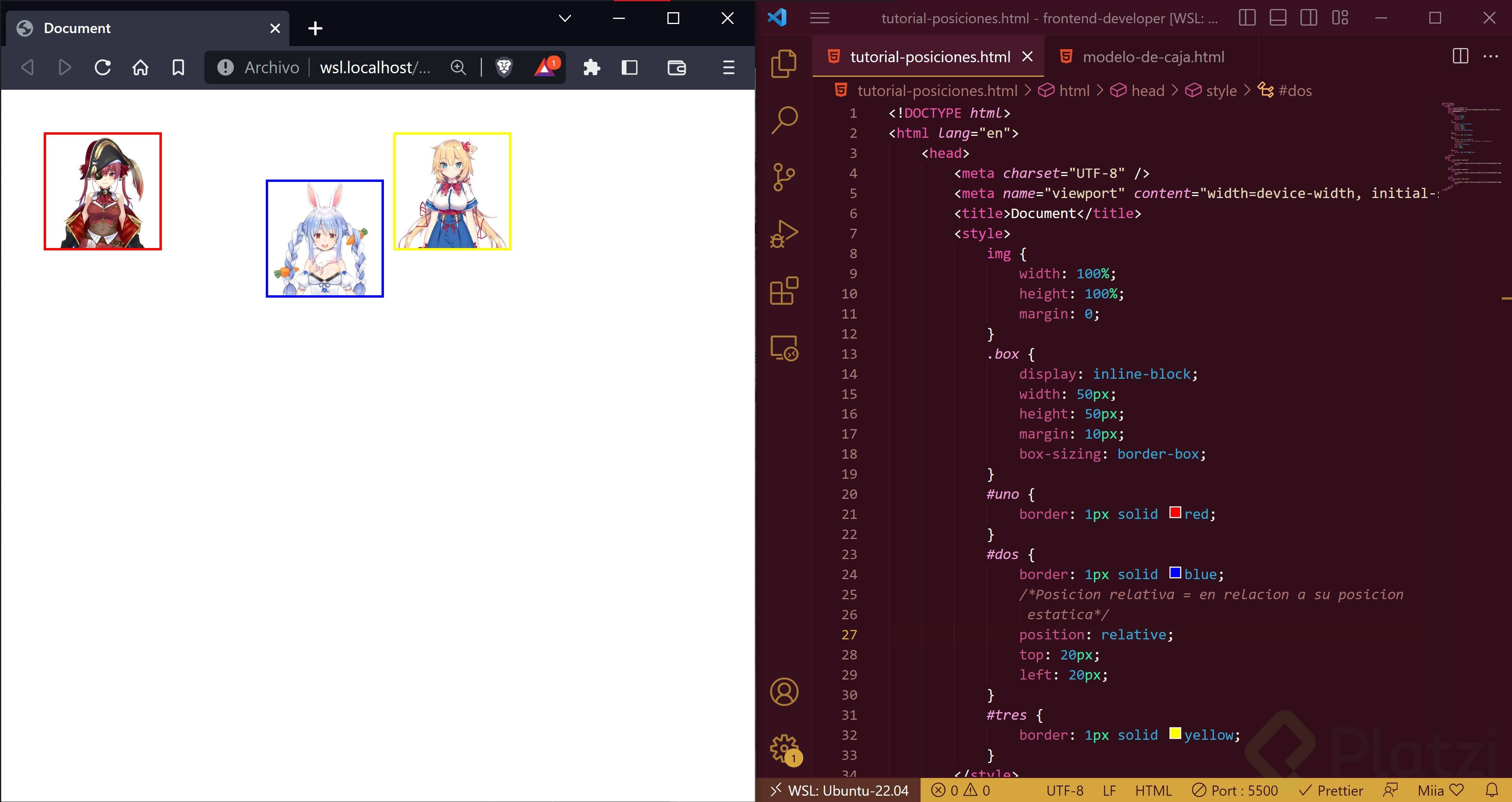 Explicacion detallada de las posiciones con CSS